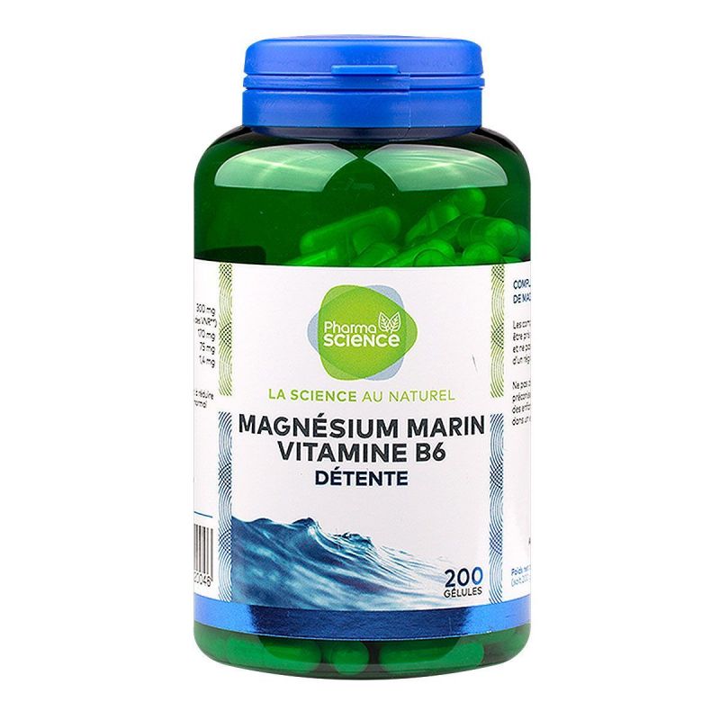 Magnésium marin & vitamine B6 Pharmascience x 200 gélules
