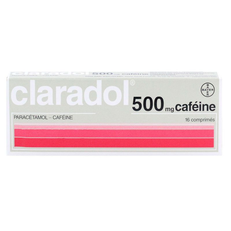 Claradol 500mg caféine Bayer16 comprimés